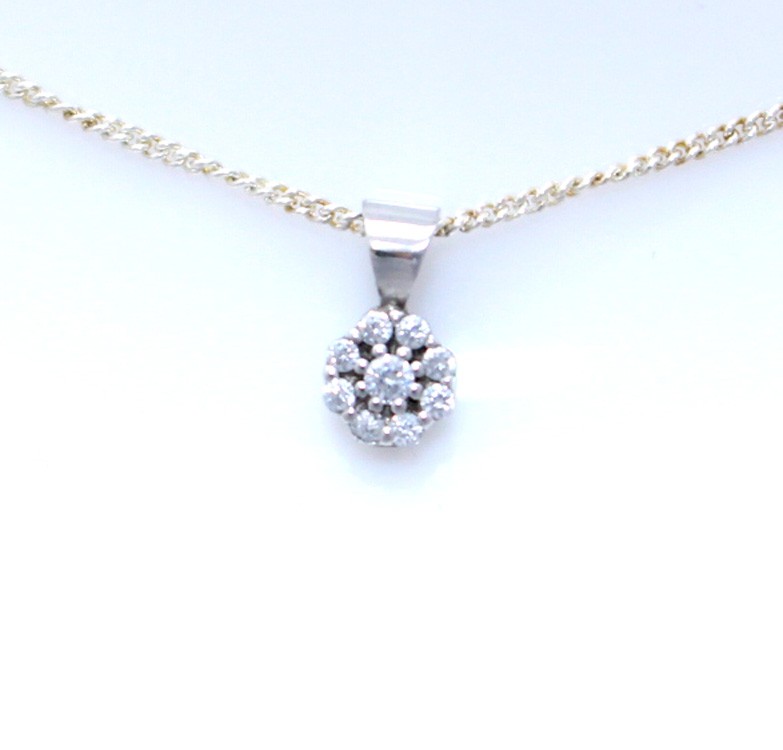 Flower shape diamond pendant – Russell Lane Jewellers